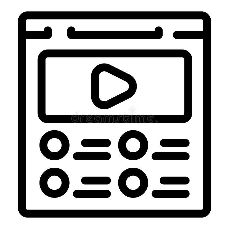 Online Video Player Interface with Play Button and Control Buttons ...