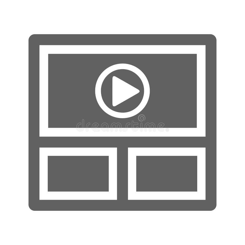 Online, Video Watching Icon. Gray Color Stock Vector - Illustration of ...