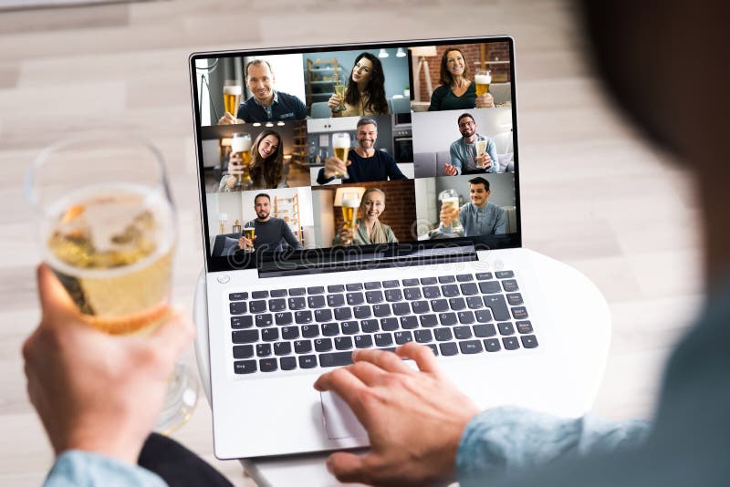 Virtual Beer Drink Online Party Stock Photo - Image of beer, alcohol ...