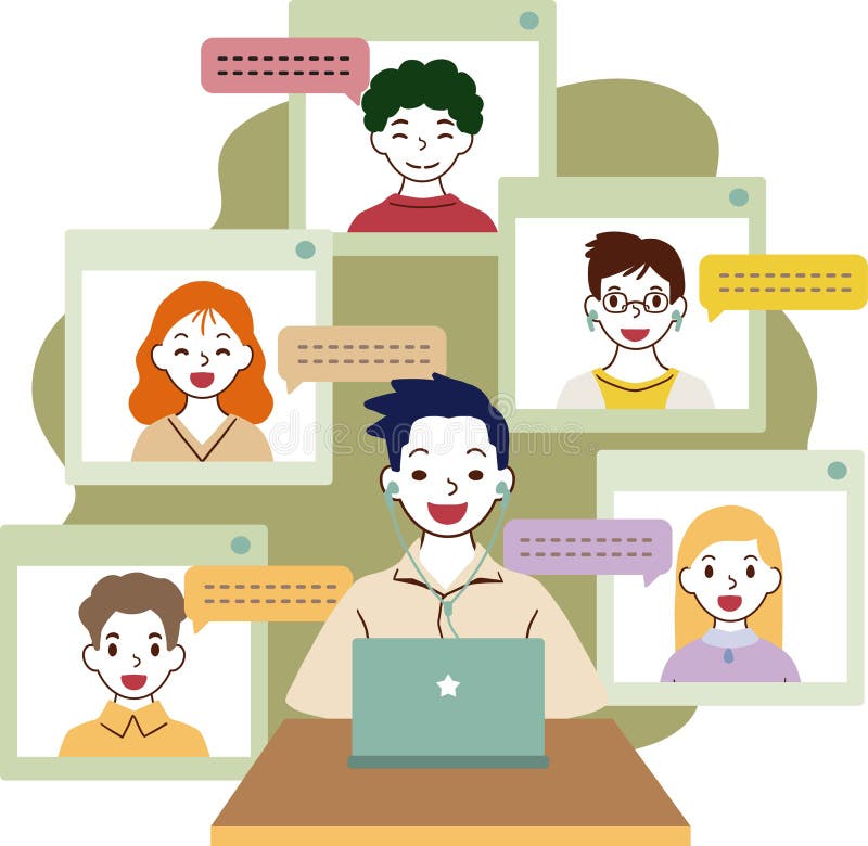 Virtual Meeting Drawing Stock Illustrations – 562 Virtual Meeting ...