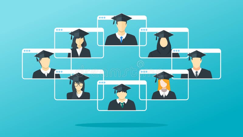 Online Virtual Graduation Display Screen Stock Vector - Illustration of ...