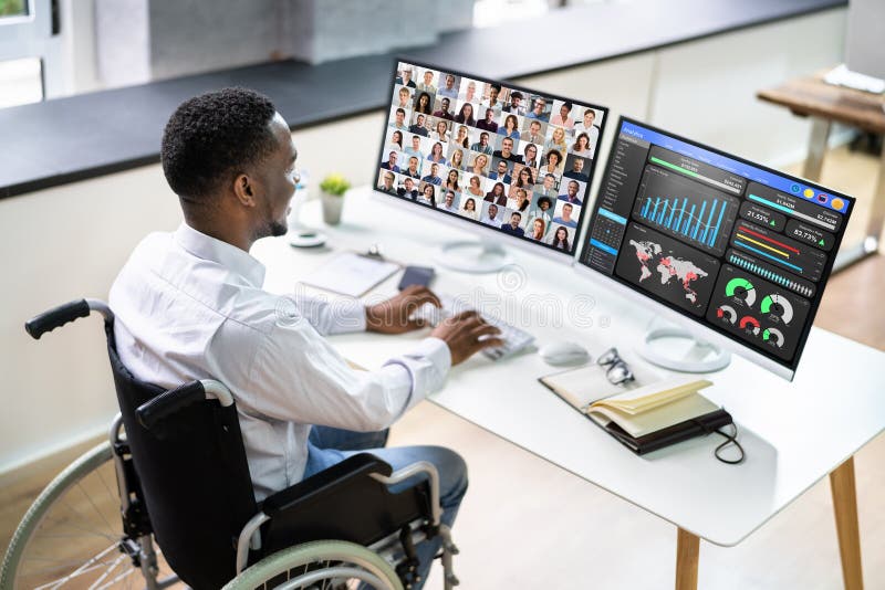 Online Virtual Learning Conference Meeting Stock Image - Image of ...