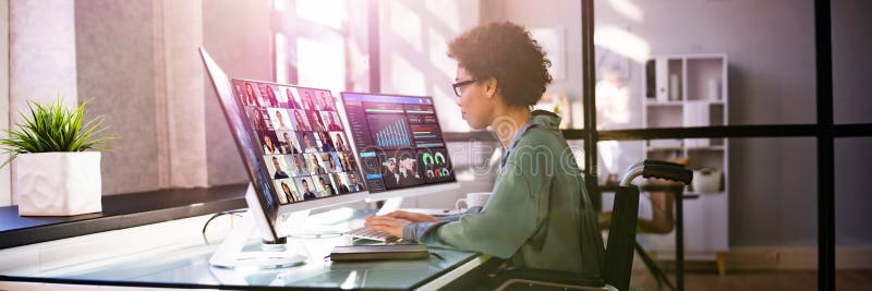 Online Virtual Learning Conference Meeting Stock Photo - Image of ...