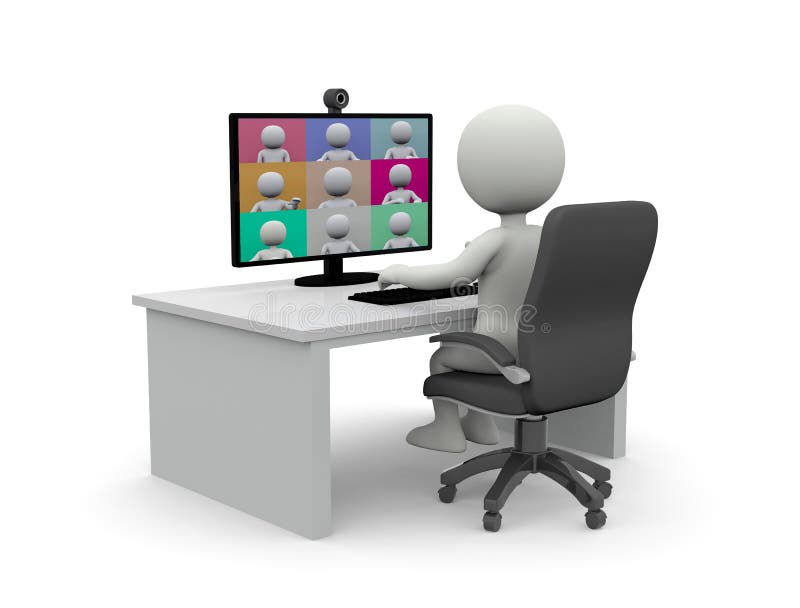 Online virtual meetings stock illustration. Illustration of internet ...
