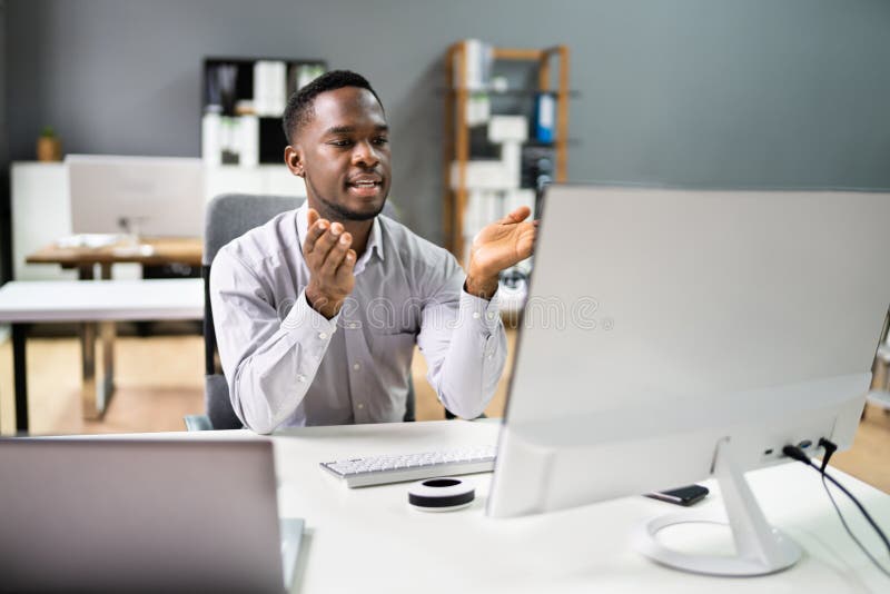 Online Virtual Training Conference Webinar Stock Image - Image of ...