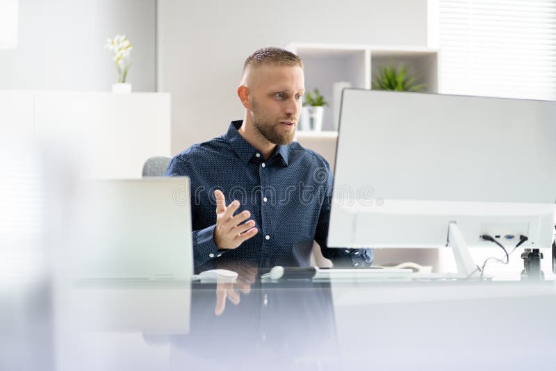 Online Virtual Training Conference Webinar Stock Image - Image of ...