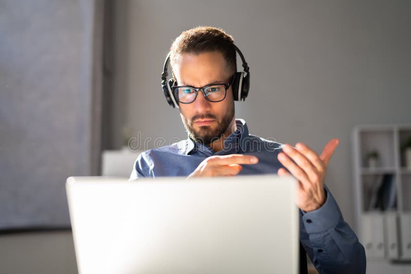 Online Virtual Training Webinar Conference Stock Photo - Image of ...