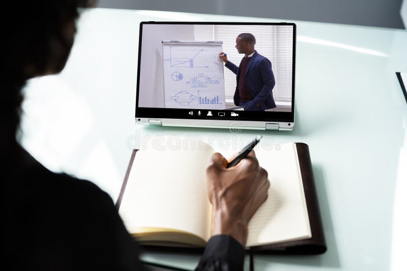 Online Virtual Video Conference Elearning Webinar Stock Image - Image ...