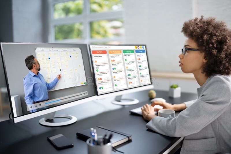 Online Virtual Video Conference Elearning Webinar Stock Photo - Image ...