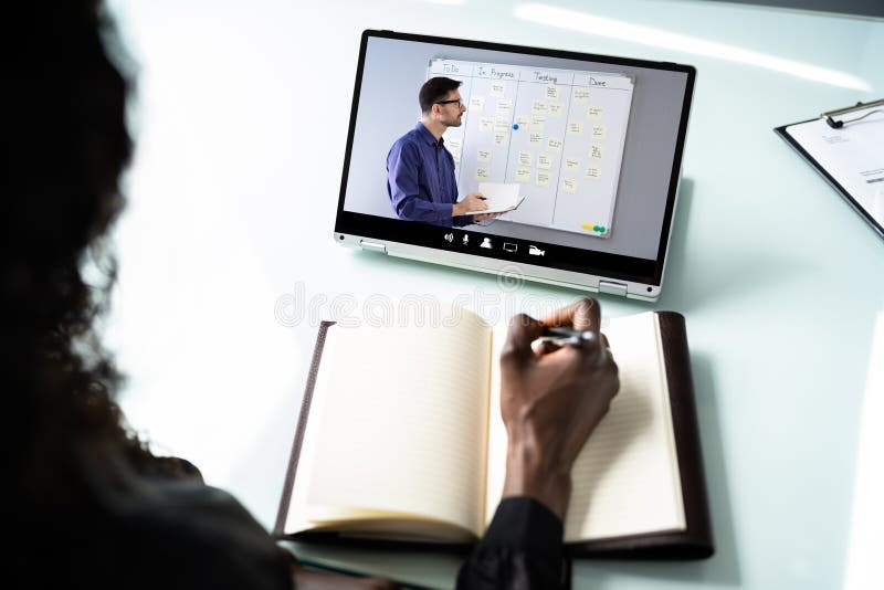 Online Virtual Video Conference Elearning Webinar Stock Image - Image ...