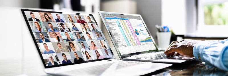 Online Virtual Video Conference Training Course Stock Image - Image of ...
