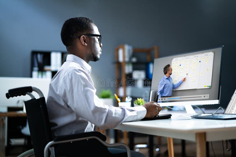 Online Virtual Video Conference Training Stock Photo - Image of ...