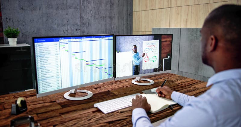 Online Virtual Video Conference Training Stock Image - Image of learn ...