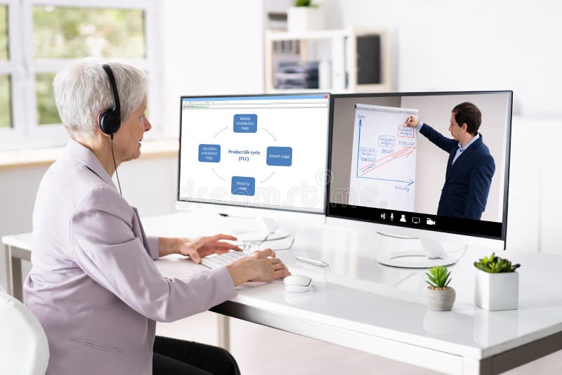 Online Virtual Video Conference Training Stock Photo - Image of ...