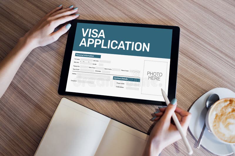 Online Visa Application Form on Screen. Country Visit Permit. Stock ...
