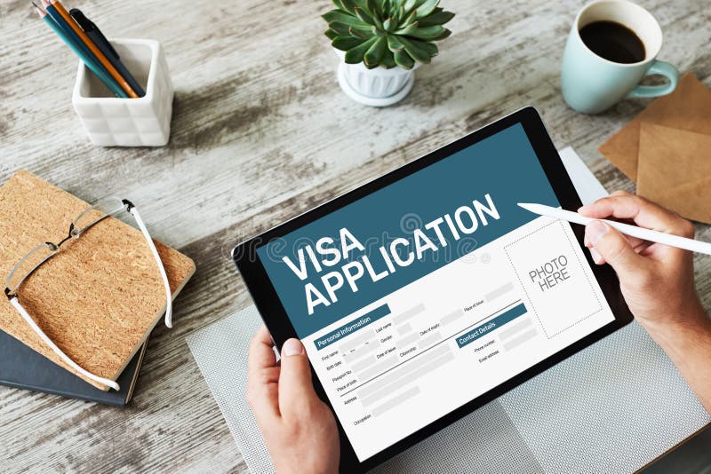 Online Visa Application Form on Screen. Country Visit Permit. Stock ...