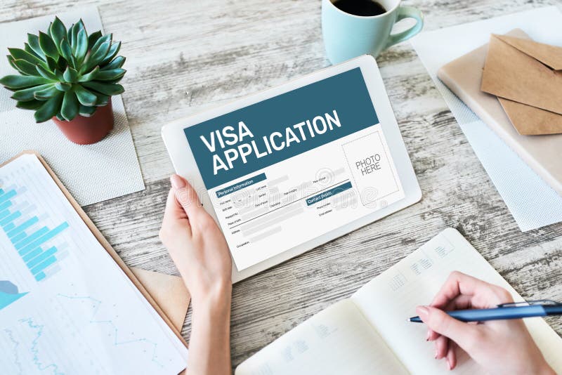 Online Visa Application Form on Screen. Country Visit Permit. Stock ...