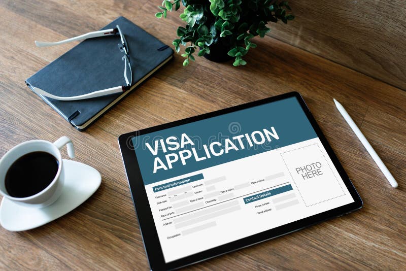 Online Visa Application Form on Screen. Country Visit Permit. Stock ...