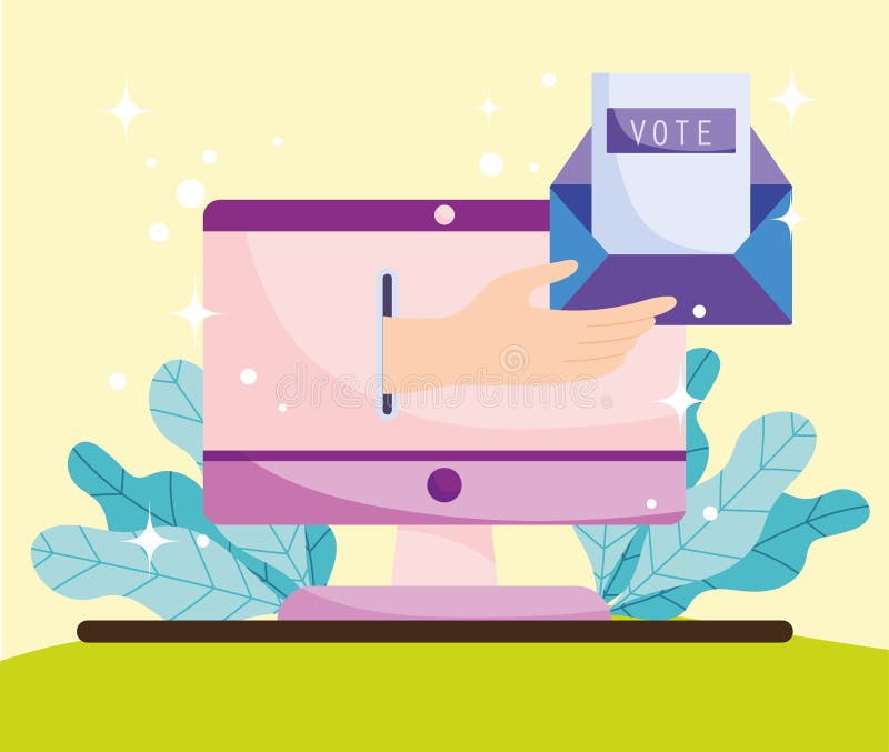 Online vote envelope stock vector. Illustration of decision - 222425736