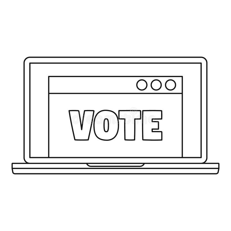 Online Vote Icon, Outline Style Stock Vector - Illustration of laptop ... Online Vote Icon, Outline Style Stock Vector - Illustration of laptop ...