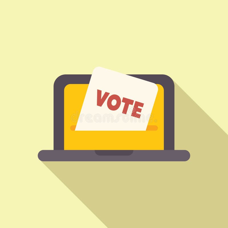 Online Vote Using Laptop Computer Putting Paper in Slot Stock Vector ...