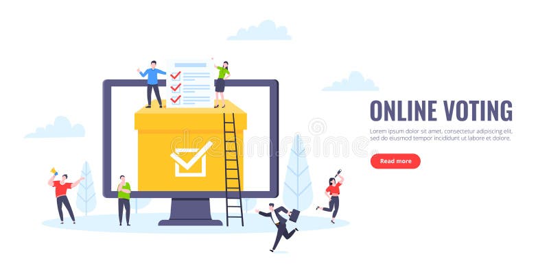 Online Voting Concept Flat Style Design Vector Illustration. Stock ...