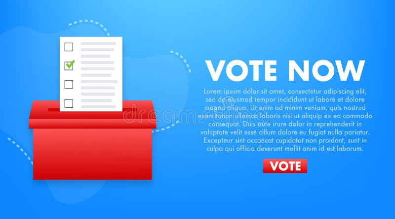 Online Voting Concept Vector Illustration with Ballot Box and Check ...