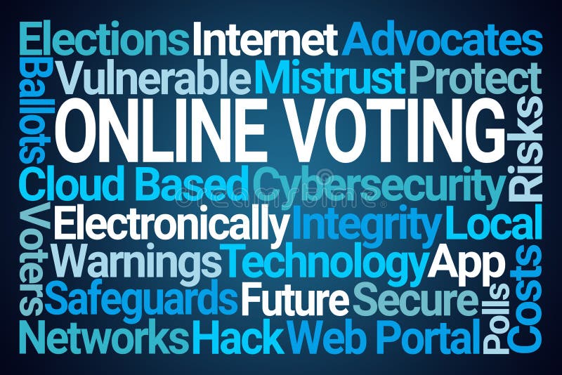 Online Voting Word Cloud stock illustration. Illustration of count ...