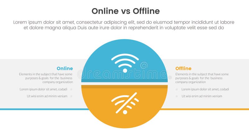 Online Vs Offline Comparison or Versus Concept for Infographic Template ...