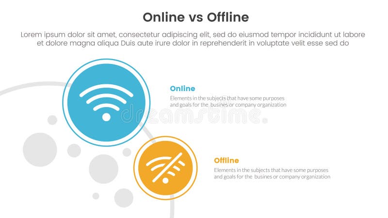 Online Vs Offline Comparison or Versus Concept for Infographic Template ...