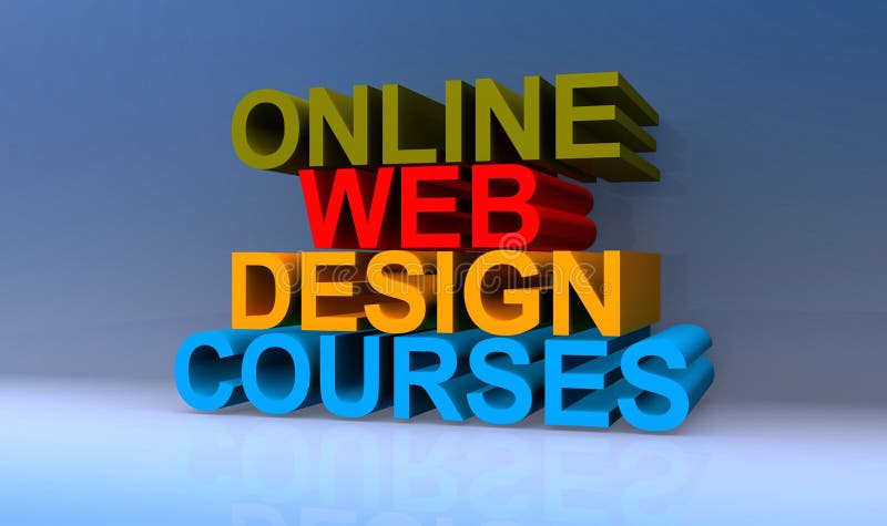 Online Web Design Courses on Blue Stock Illustration - Illustration of ...