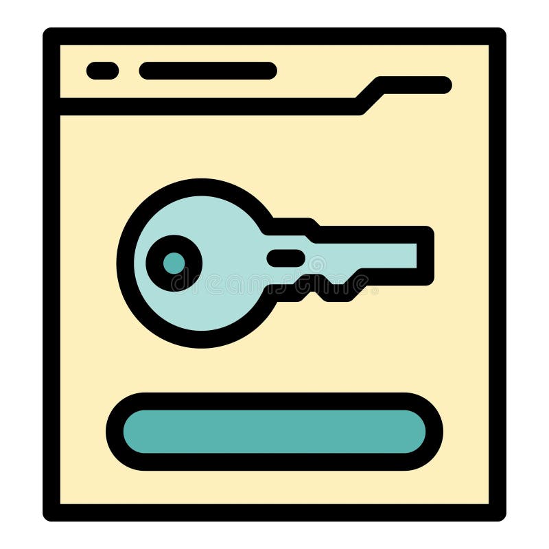 Online Web Key Icon Vector Flat Stock Vector - Illustration of member ...