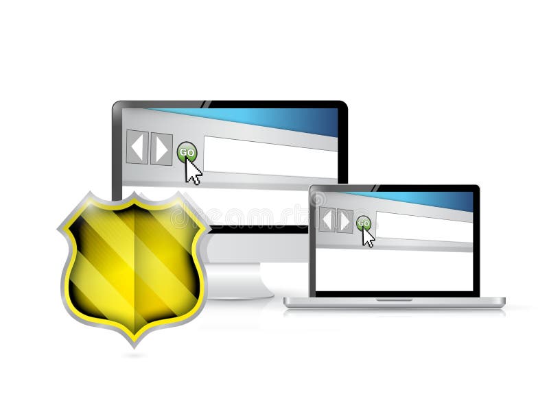 Online Web Protection Concept Illustration Stock Illustration ...