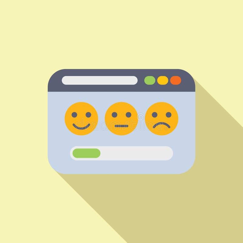 Online Web Survey Icon Flat Vector. Smiley Fail Emoji Stock Vector ...