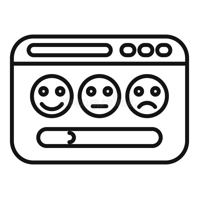 Online Web Survey Icon Outline Vector. Smiley Fail Emoji Stock Vector ...