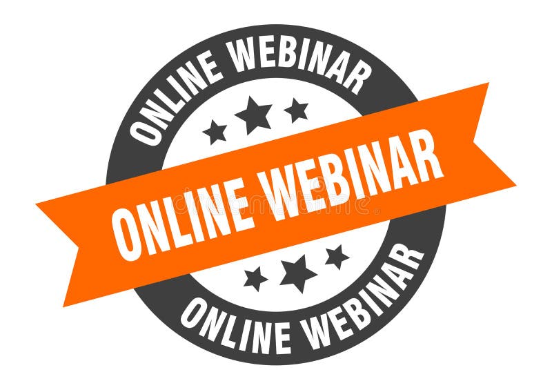 Online Webinar Sign. Online Webinar Round Ribbon Sticker Stock Vector ...