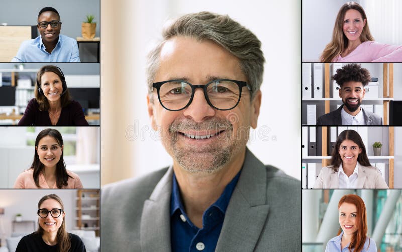 Online Webinar Video Conference Meeting Call Stock Image - Image of ...