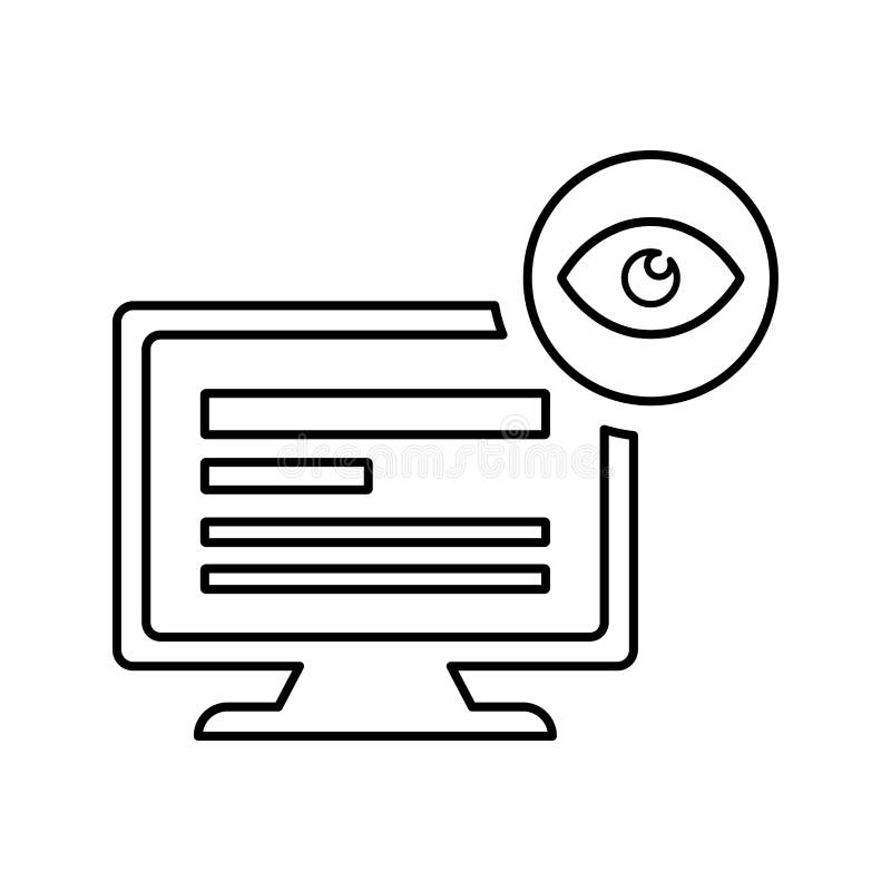 Online, Webpage Viewer Outline Icon. Line Art Vector Stock Illustration ...