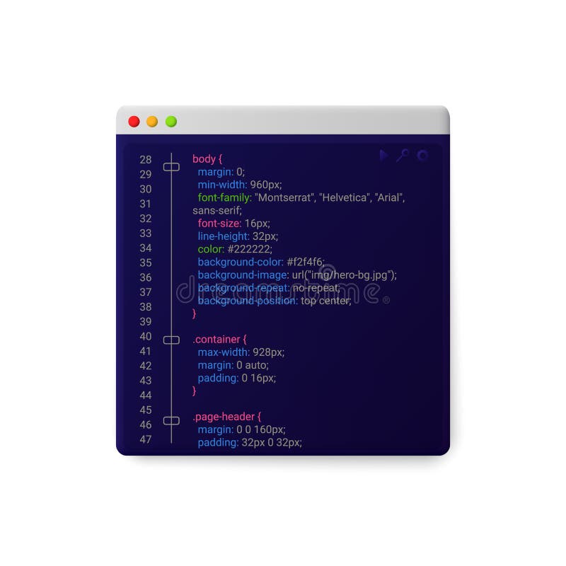 Online Windows Site with Code Template Stock Vector - Illustration of ...