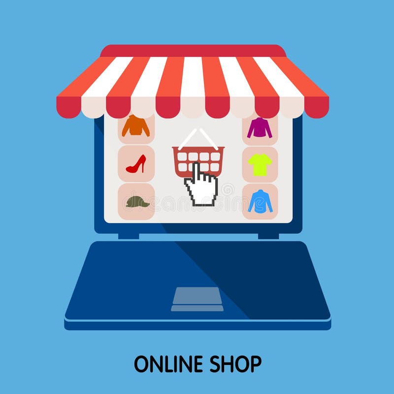 Online Winkel Verkoop Internet Vlakke Stijl Vector Illustratie ...