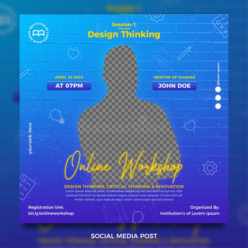 Online workshop template stock vector. Illustration of event - 242077488