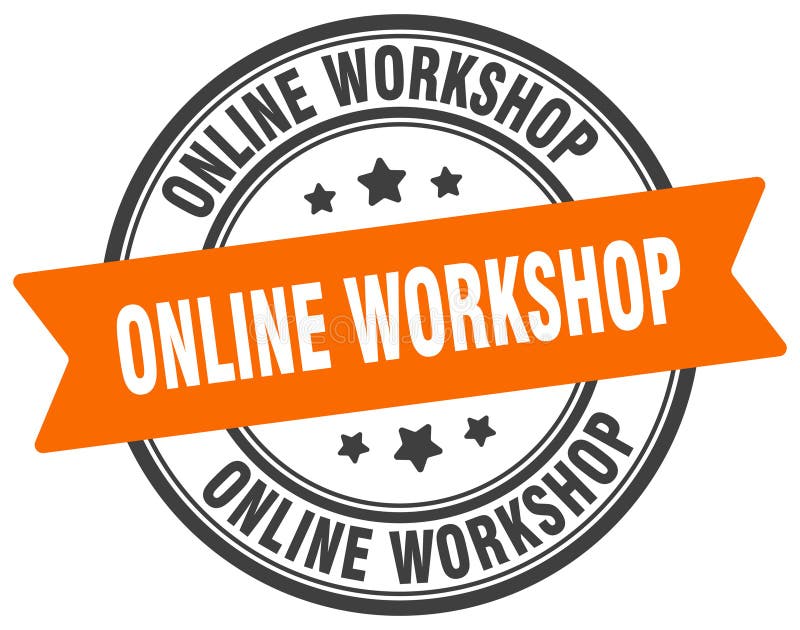 Online Workshop Stamp. Online Workshop Label on Transparent Background ...