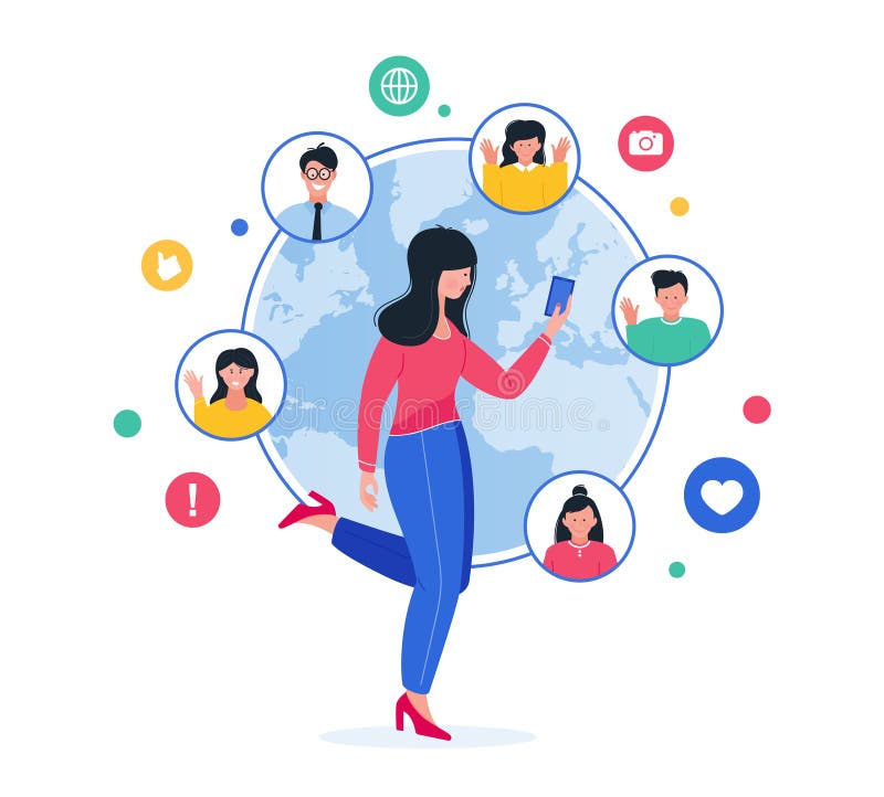 Online World Concept. Internet Communication. Social Life Concept Stock ...