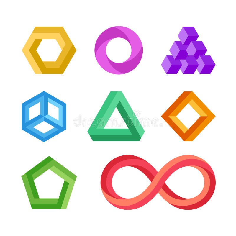Onmogelijke Geometrische Vormen Vectorreeks Vector Illustratie ...