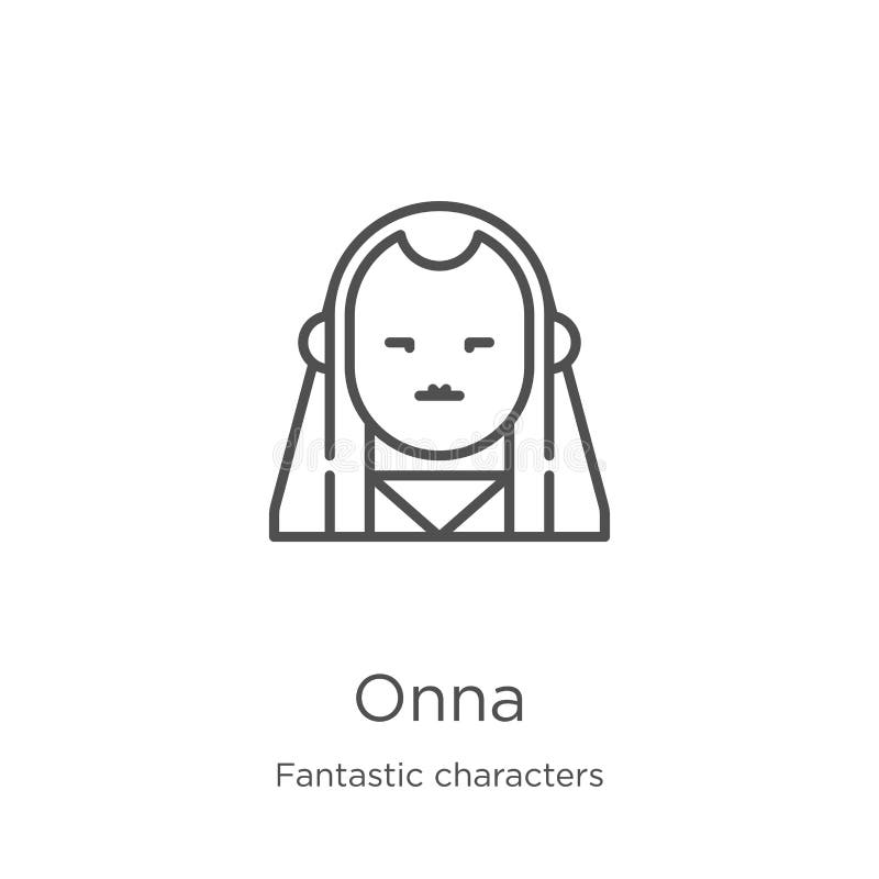 Onna Icon Vector from Fantastic Characters Collection. Thin Line Onna ...