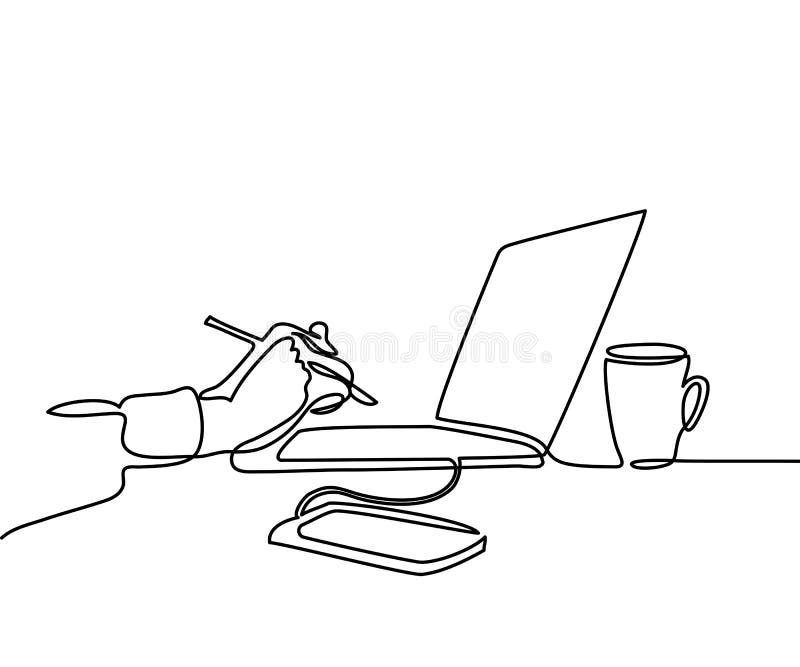 Tekening van computer vector illustratie. Illustratie bestaande uit ...