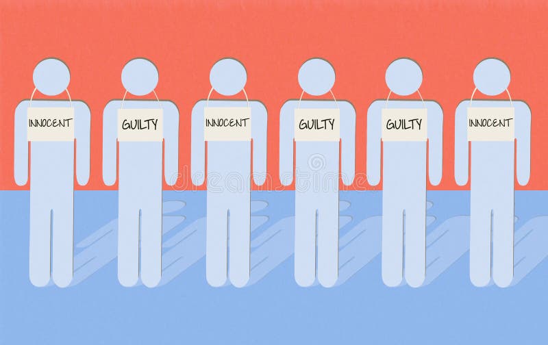 Onschuldig En Schuldig - Verdachten Stock Illustratie - Illustration of ...