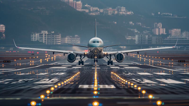 Twilight Takeoff: Graceful Jet Soars into Sunset Hues. Concept Jet ...