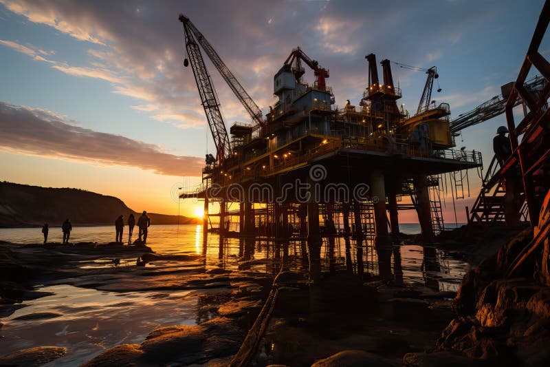 Drilling Rig on Land, Construction Process of a Drilling Rig. Stock ...