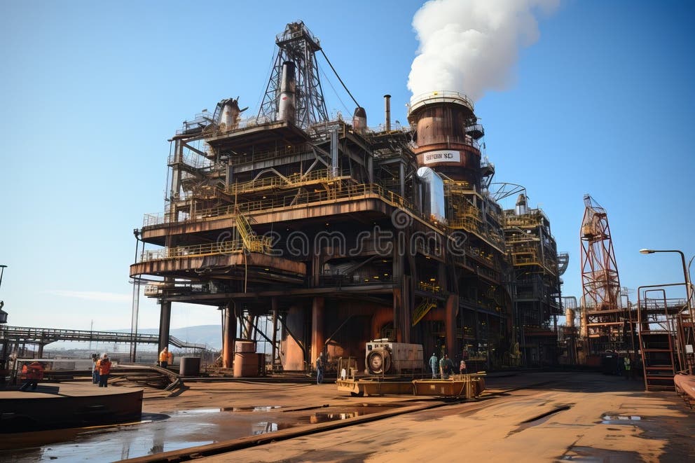 Drilling Rig on Land, Construction Process of a Drilling Rig. Stock ...